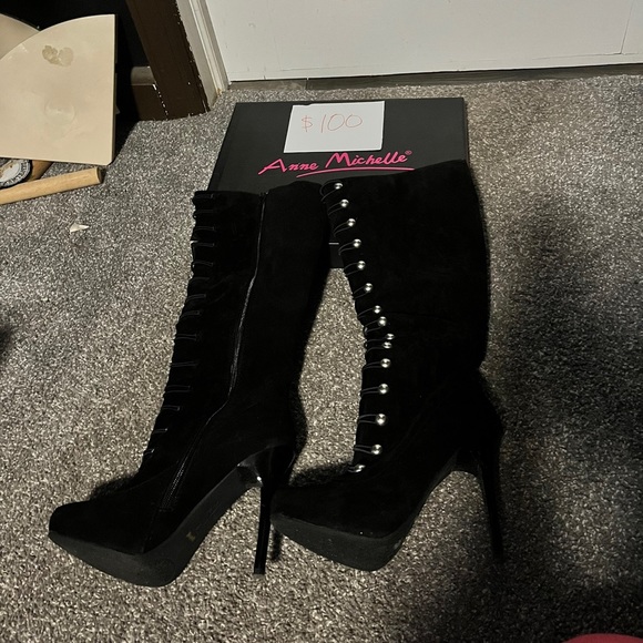 Anne Michelle | Shoes | Knee High Boots Never Wear Them 75 Shoe Size ...